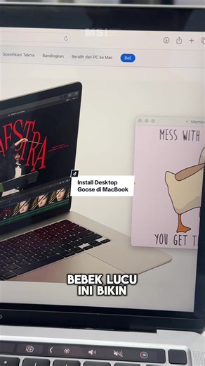 Cara install desktop goose di macbook💻🦢dijamin layar kamu gak sepi lagi😂 #desktopgoose#tipsmacbook#viral#aplikasilucu#fyp