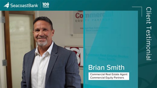 For 100 years and counting, Seacoast has been a trusted partner for Florida businesses, helping them grow and succeed through tailored financial solutions. Brian Smith of Commercial Equity Partners in Winter Park shares his Seacoast story. | Seacoast Bank
