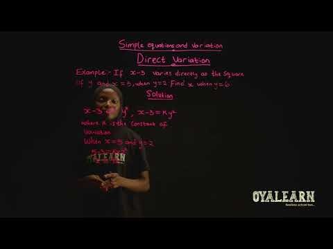 SS1 | Simple Equation and Variation | Direct Variation | Week 6