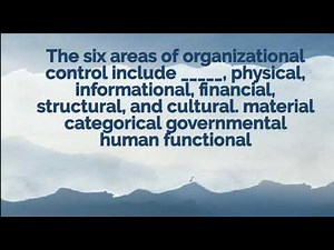 the six areas of organizational control include _____, physical, informational, financial, structura