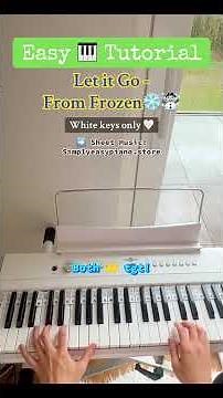 Easy Let It Go Piano Tutorial - from Frozen, White Keys Only 🤍❄️🎹 #easypianotutorial #letitgo