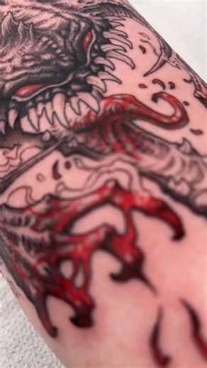 Christopher Jade on Instagram: "Spawn: Violator for Kyle Done at @jane_doe_tx Booking March in LA and Dallas #spawntattoo #videogametattoo #dallastattooartist"