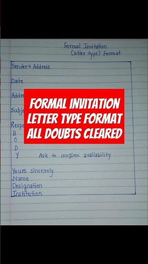 Class 12 formal invitation letter type format 2025 || Invitation writing class 12