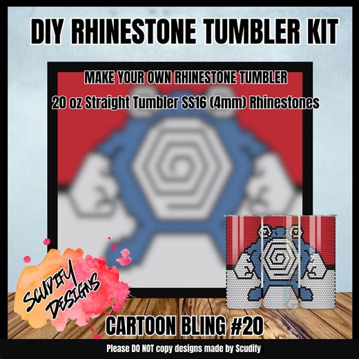Rhinestone Tumbler Kit | DIY Bling Craft, 20 Oz Cartoon Bling #20 - Etsy