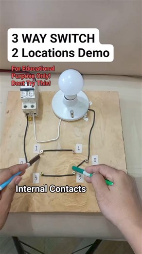 2.2M views · 6.4K reactions | Internal Contact Demo ng 3 Way Switch / Overview for Educational Purpose Only ! Wag gayahin. Delikado, Dont try this! #electrician #relay #panelboard #control #light #switch #wiring #outlet #diy #electrical | Electricians Guide | Facebook
