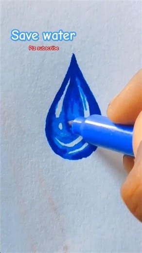 realistic water drop drawing step by step | easy 3D water drop drawing | save water drawing easy