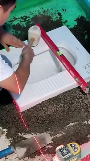 This is the process of making a toilet by a builder