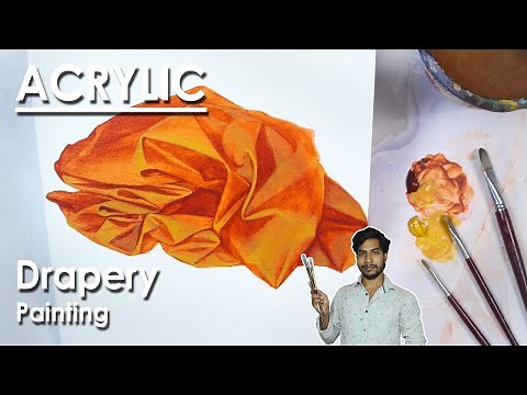 How to Paint Drapery in Acrylic | Fabric Folds Painting | step by step | Supriyo