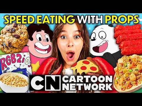 Speed Eating With Props - Cartoon Network (Steven Universe, Regular Show, Dexter's Lab)