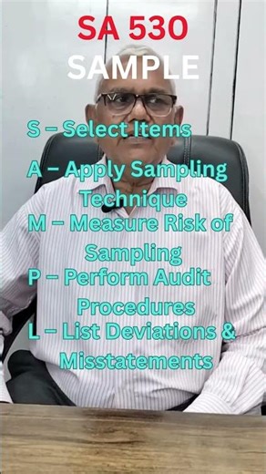 SA 530 “SAMPLE” Mnemonic Explained | CA at 71 Inspires! #cafinal