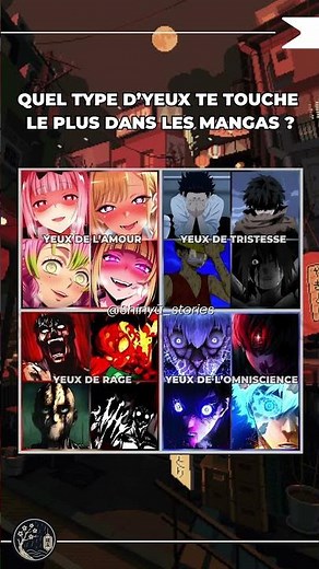 👉 Quel type d’yeux te touche le plus dans les mangas ?