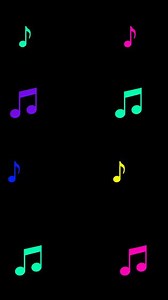 Download Brightly colored musical notes are scattered on a transparent background, creating a lively and cheerful design with a musical theme. for free