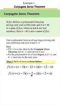 Conjugate Zeros Theorem | Write Polynomial with Complex or Irrational Roots! ✨➗ Example 1