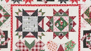 We’re excited to spread a little holiday cheer with our partner, Pine Needles, the exclusive source for the Winter Cheer Block of the Month program, to bring you this quilt featuring freshly nostalgic colors and playful Christmas prints from Riley Blake Designs. In this brand new Block of the Month, designed by Denise Russell, you’ll use a variety of techniques to make flying-geese, triangle-squares, square-in-a-square, and quarter-square units as you make this festive quilt. During this 8-month