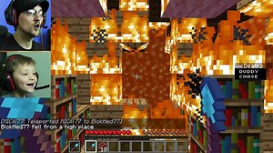 BURNING HELLO NEIGHBOR MINECRAFT CHALLENGE! FGTEEV Duddy vs. Chase Firey Structures Batman Mini-Game