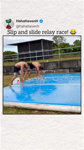 funny clips on Instagram: "Slip n Slide relay race! 😂"