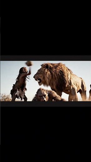 “Million Years Life Hominid vs Lion The Clash Be