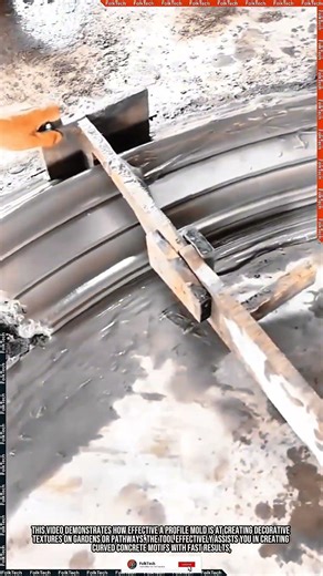 Concrete Edging Tool: Creating Curved Concrete Motifs Fast Neat Precise #tool #tools #innovation