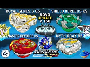 EPIC UPDATE ROYAL GENESIS MASTER DEVOLOS MYTH ODAX WOLBORG BEYBLADE BURST RISE APP COLLAB V.150