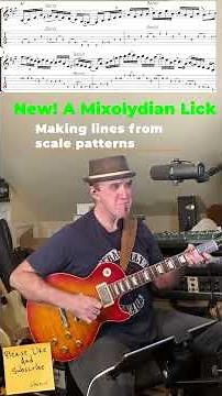 Weaving an easy line on A mixolydian - turning scale patterns into lines - lick #1