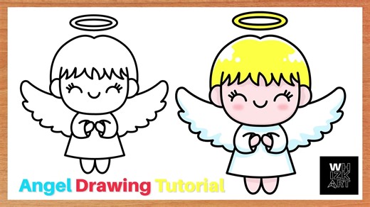 Draw an Angel in Easy Step by Step Tutorial ✏️ Watch this quick tutorial and learn how to draw an angel. Perfect for kids and beginners. Tag a friend who loves art or drawing! 🎨 #HowToDraw #ArtForKids