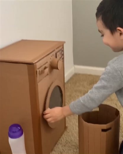 DIY Cardboard Washing Machine for Kids