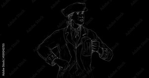 American Patriot Showing Beer Toast 2D Animation