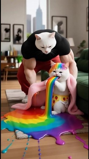 🌈😹 Kitten Falls Into Washing Machine… And Turns RAINBOW!? 🤯💦 | Funny & Cute Cat Chaos