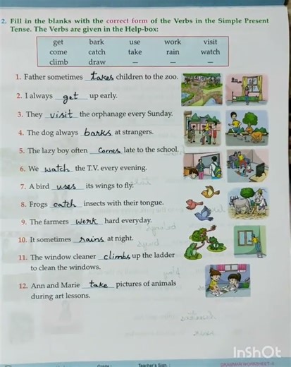 English grammar worksheet for grade 2 and 3
