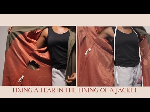 How to mend the ripped lining of a jacket