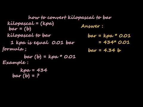how to convert kilopascal to bar