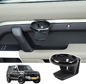 Car Cup Holder Compatible with Land Rover Defender 90 110 130 2020-2025 Expander Drink Holder Door Expansion Cup Holders Water Door Expansion Holders Interior Expanded Cup Holders