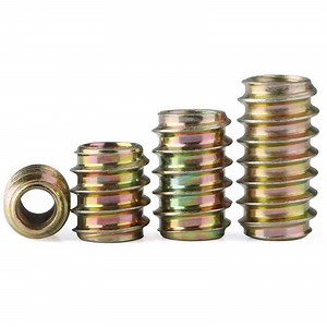 [Hot Item] Hex Socket Drive Wood Furniture D Type Threaded Insert Nut Internal and External Thread Self Tapping Threaded Inserts