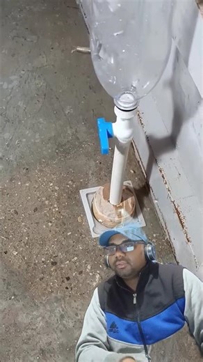 Compressed Air Trick to Open a Blocked Sewer Line #satisfying #experiment