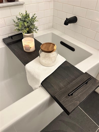 Bathtub Caddy Tray Wood Rustic Bathroom Decor Bath Tub Shelf Farmhouse Handmade - Etsy