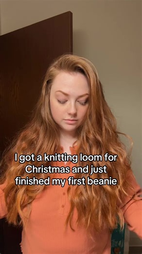 it looked so much bigger on the loom 😭 #christmas #knitting #present #hobby