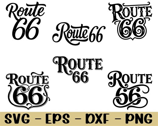 Route 66 Typography Svg, Dxf, Png - Etsy