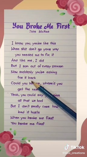 You Broke Me First Lyrics Karaoke - Full Song Instrumental