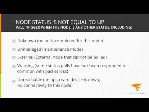 SolarWinds Network Performance Monitor Training: Understanding Trigger Condition Logic