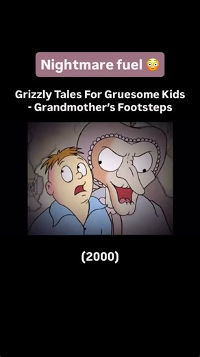 Childhood Nostalgia 🌈 on Instagram: "Grizzly Tales For Gruesome Kids - Grandmother’s Footsteps (2000) Aired/Released on: ITV, CITV, RTÉ, TF1, ABC Kids, VHS, DVD & more 📺 I had to switch channels when this came on, something uncanny about it 🥴 #Childhood #Nostalgia #ChildhoodMemories #KidsTV #CITV #GrizzlyTalesForGruesomeKids #GrandmothersFootsteps #2000 #90skid #2000skids #2000s #00s #Y2K #Early2000s #British #Cartoon #ScaryStories #FeverDream #Throwback #ChildhoodncstalgiaHalloween #Reels"