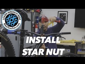 Setting a star nut in a threadless steerer tube using the Park Tool TSN-4.
