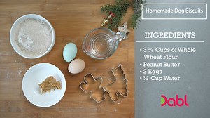 3.8K views · 81 reactions | Don't forget to give your dogs a holiday gift this year! Try out this easy dog biscuit recipe - all you need is flour, eggs, water and some peanut butter. Puppy approved!  For more holiday inspiration, watch Dabl for FREE! Visit https://bit.ly/2sGTUwA for where to watch! #HowDoYouDabl #Dabl #DablNetwork | Iconic TV Moments | Facebook