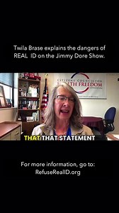 410K views · 8.9K reactions | REAL ID is NOT just a driver's license and it is NOT just about flying. The REAL ID Act gives sole authority to the Secretary of Homeland Security to unilaterally expand the definition of ‘official purposes,’ meaning the list of what REAL ID is required for can grow at any time—without Congressional approval. Watch the full interview here: https://youtu.be/UXf5NSYG5Is?si=kg_9nPSgufvo0oVA | Citizens' Council for Health Freedom (CCHF) | Facebook