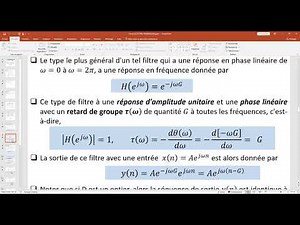 chapitre2: Classification les filtres numériques cours traitement du signal niveau master1