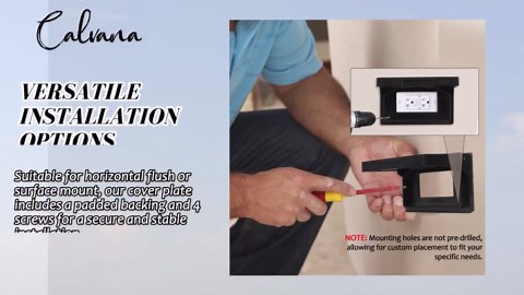 (2-Pack) RV Exterior Power Outlet Cover Plate, Weatherproof Seal for GFI/GFCI Receptacles, Durable Thermoplastic with Spring-Loaded Lid, Black