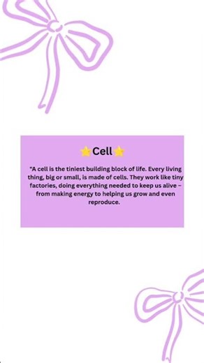 Cell :The basic unit of life ✨#study science with love 🌸🎀