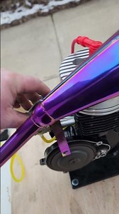 80cc motorized bicycle engine running on Stihl pumper carburetor.