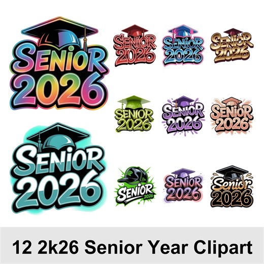 Senior 2026 Graduation PNG Pack | Graffiti Style Graduate Clipart for Sublimation | Printable Graduation Cap | Commercial License Included - Etsy