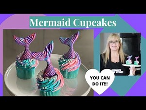 How to make Mermaid Cupcakes l Beginner Cake Decorating Tutorial l Step by Step