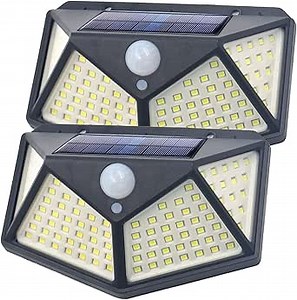 SUNET 100-LED Motion Sensor Outdoor Light IP65 Waterproof Wireless Led Solar Outdoor Lights Bright for Backyard Garden Fence Patio Front Door Garage Deck Pathway Porcht (3 Pack Solar Light-pro)